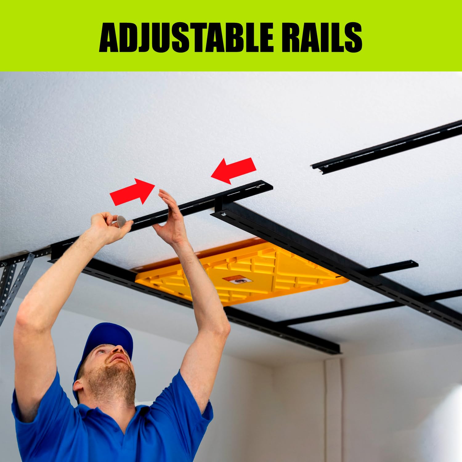 Snapklik.com : GARAGE STORAGE TOTE SLIDE RACK Overhead Tote Storage ...