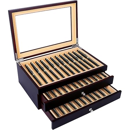 Amazon.com: Wood Pen Display Box Fountain Pen Storage Organizer Box 23 ...