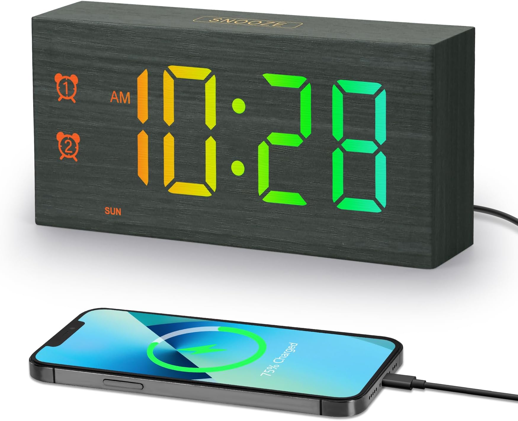 Amazon.com: QZK Digital Alarm Clock for Bedroom, Mirror Alarm Clock ...