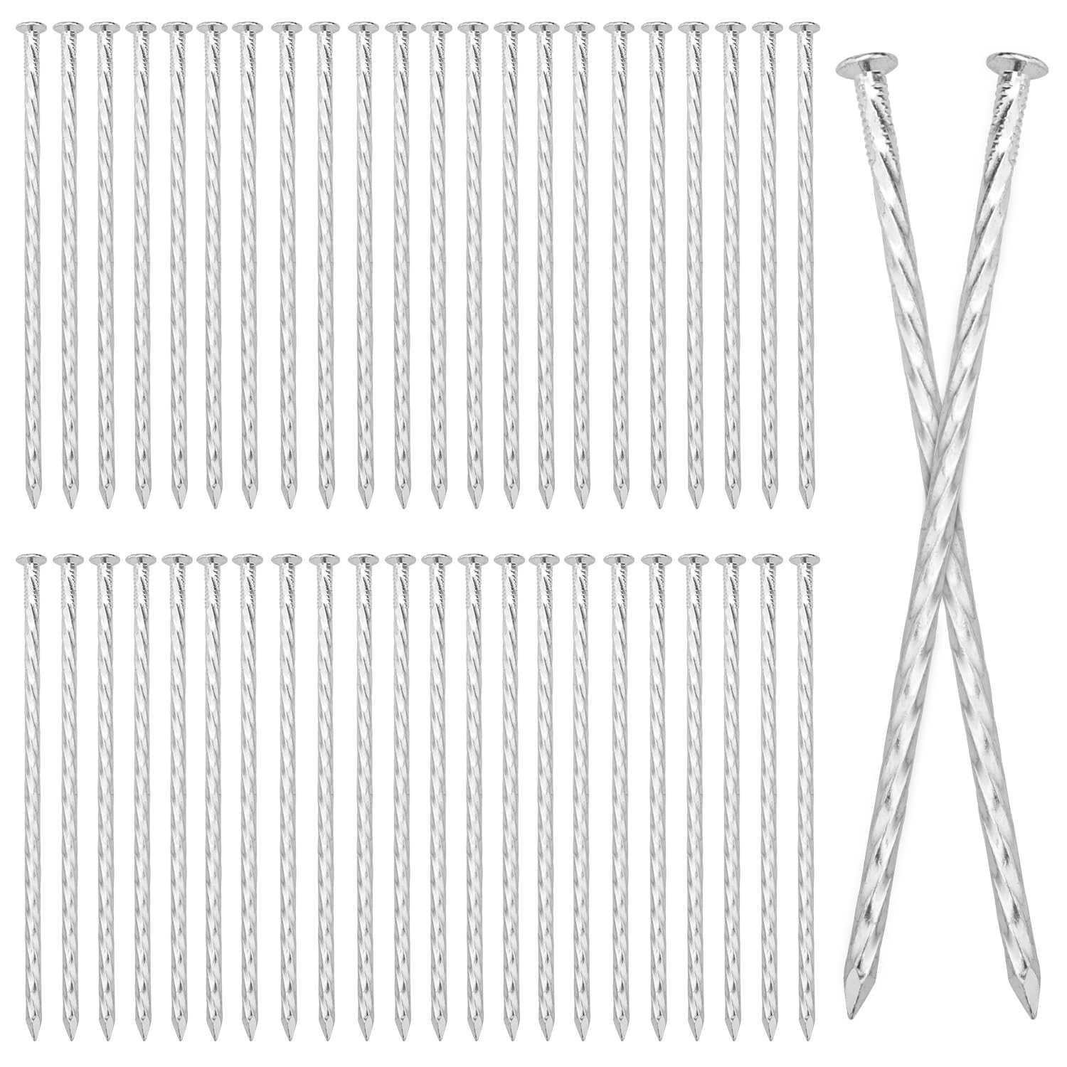 Snapklik.com : 60 PCS 8 Inch Spiral Metal Galvanized Landscape Spikes ...
