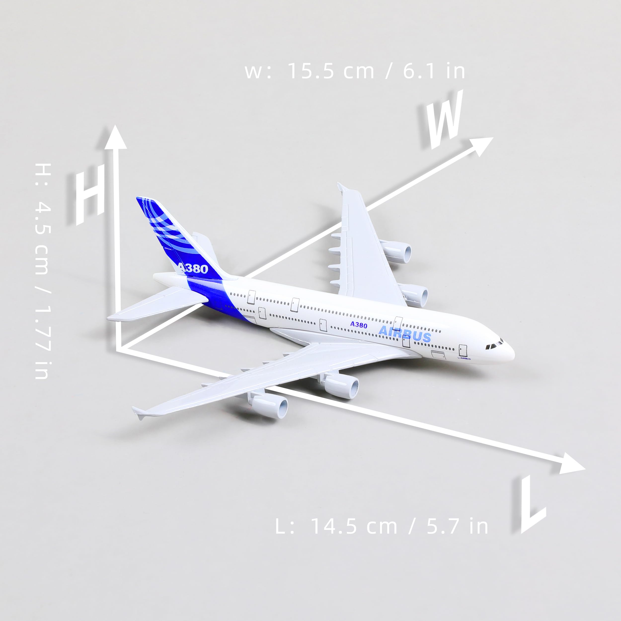 QIYUMOKE Airbus A380 Prototype 1/400 Diecast Metal Airplane Model with ...