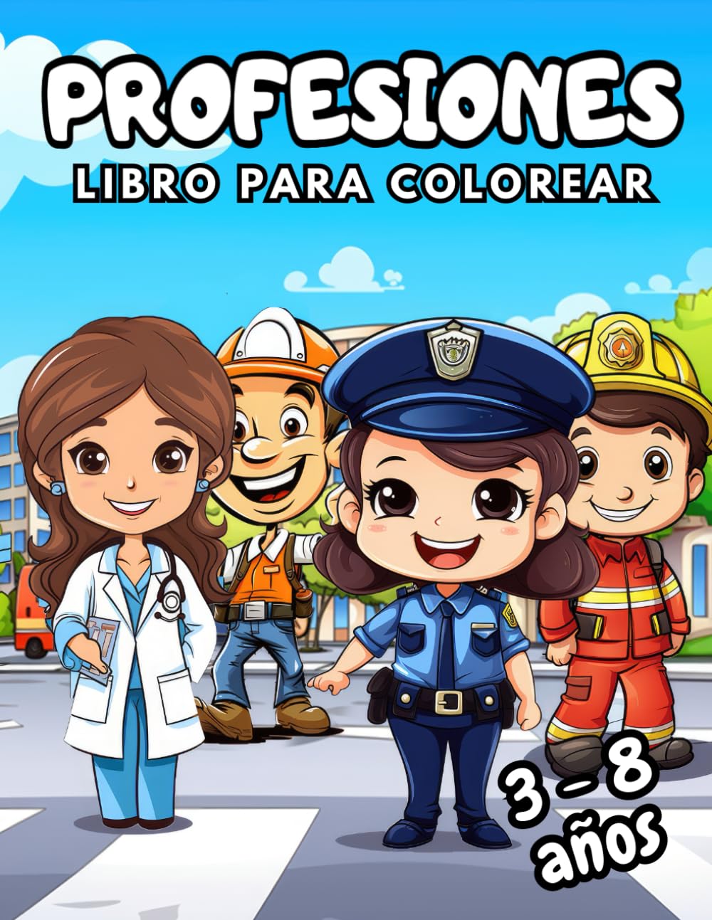 Amazon.com: Profesiones - Libro para Colorear: Dibujos Grandes y ...