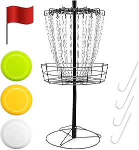 Amazon.com : Disc Golf Basket 24-Chain Portable Disc Golf Targets, Come ...