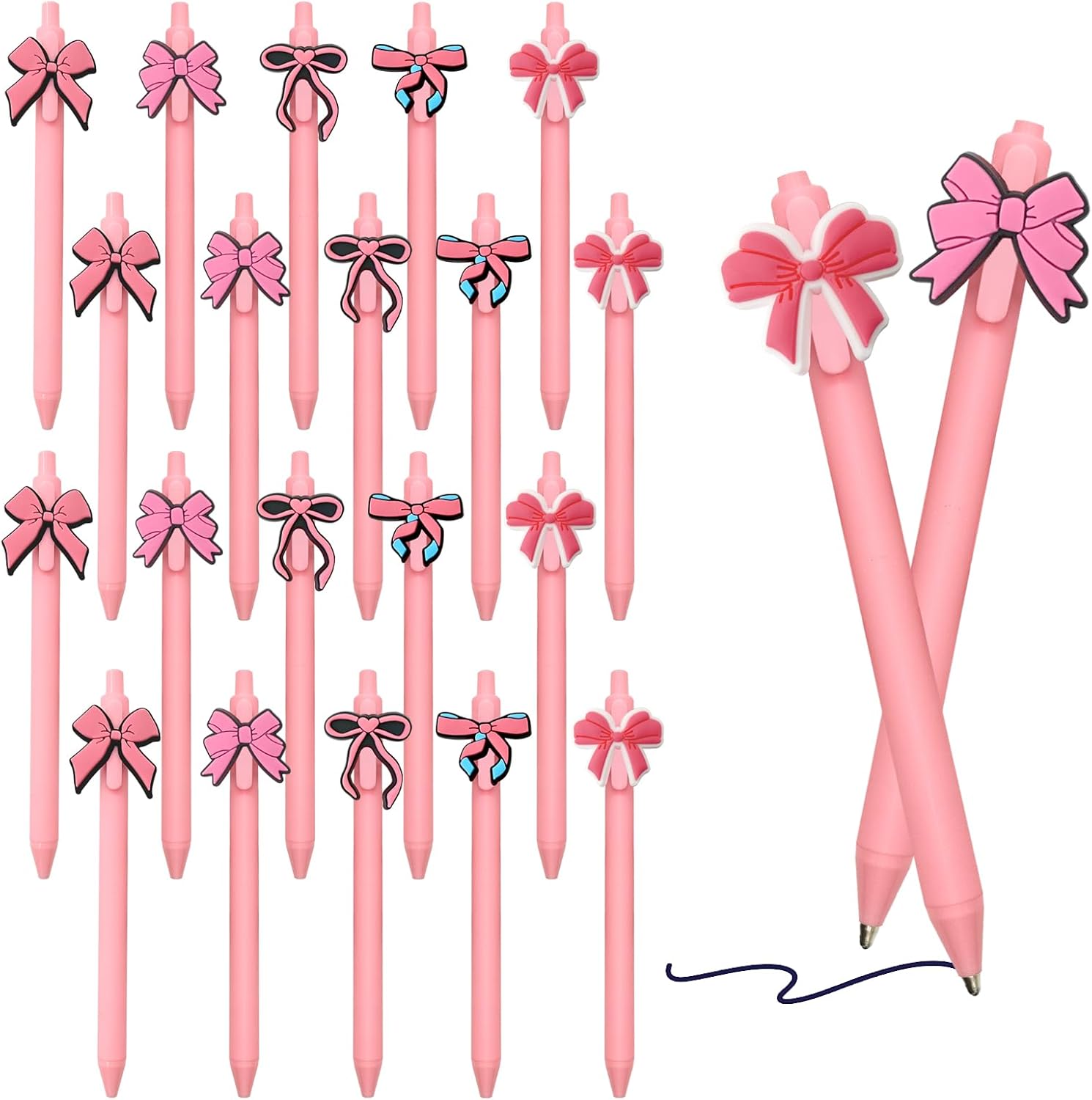 Amazon.com : TASOMUTY 20Pcs Pink Bow Ballpoint Pens,Pink Pens Black Ink ...