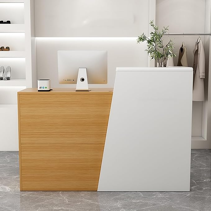 Amazon.com: Front Reception Counter Desk, Checkout Counter With ...