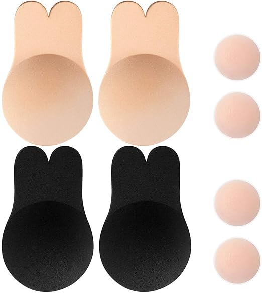 Memoryee Damen Push Up Adhesive Silikon Invisible Rabbit Bra ...