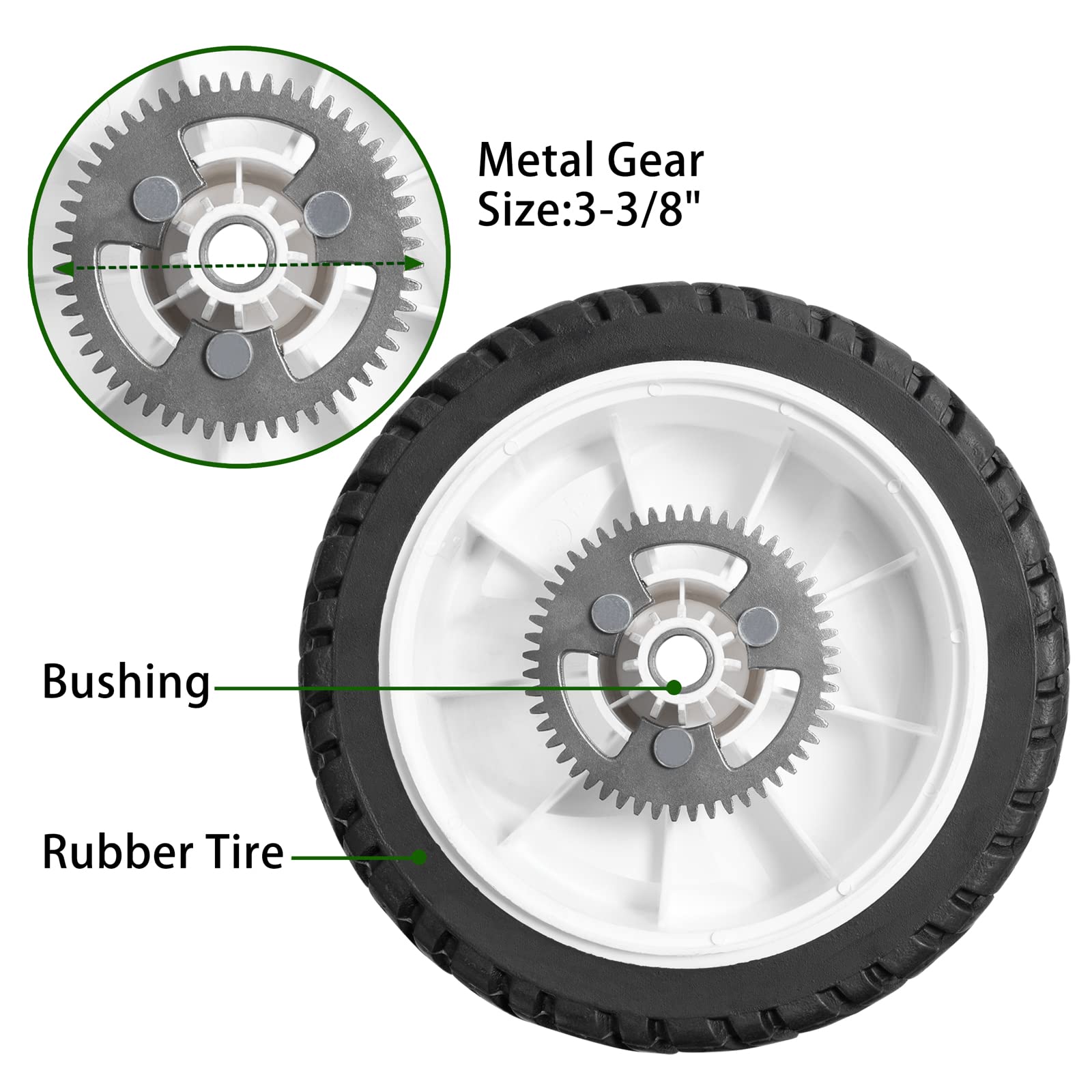 OTDSPARES 105-3036 Gear Rear Wheel Assembly Replaces Toro Lawnmower ...