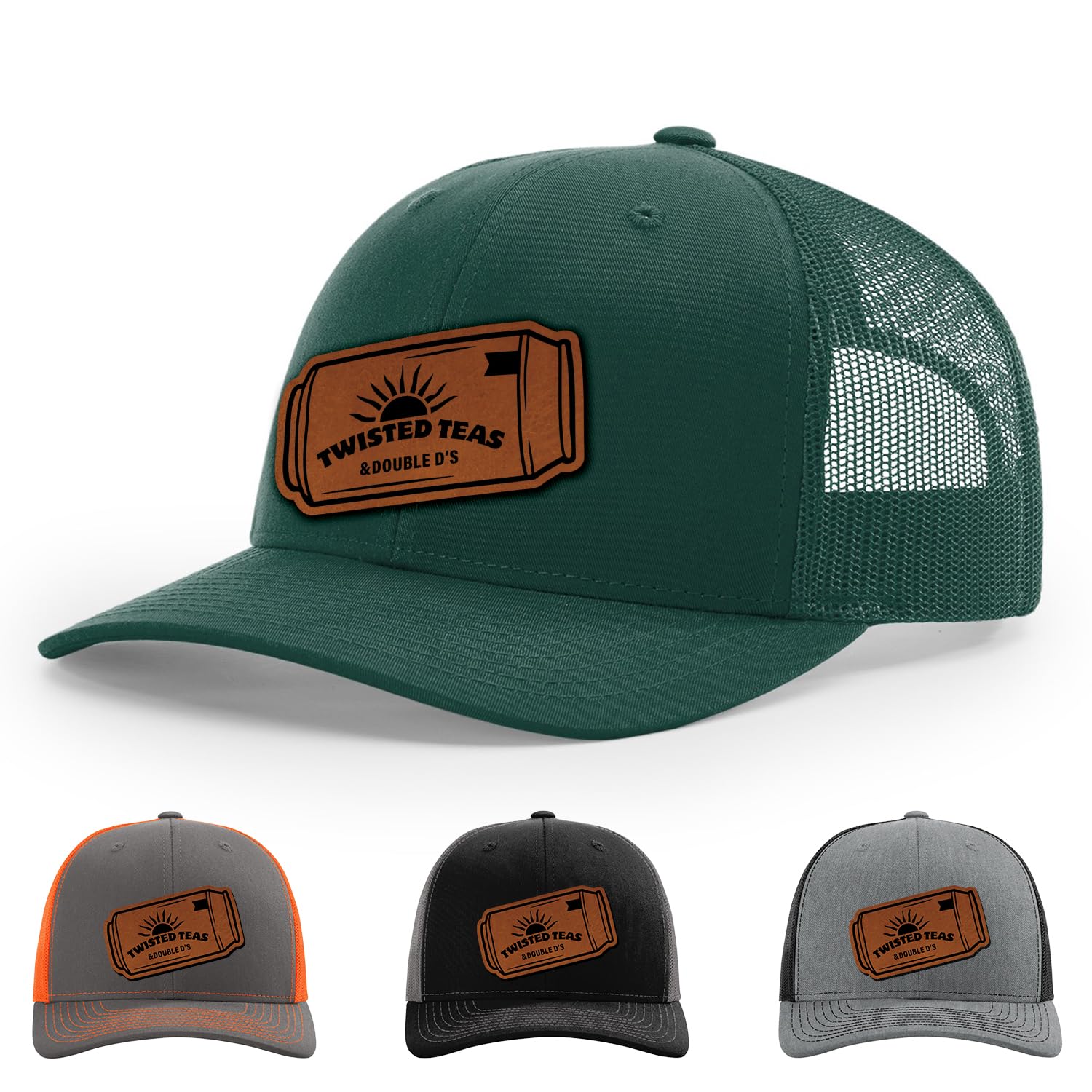 Amazon.com: Twisted Teas and DOUBLE Ds Hat, 112 Style Trucker Leather ...