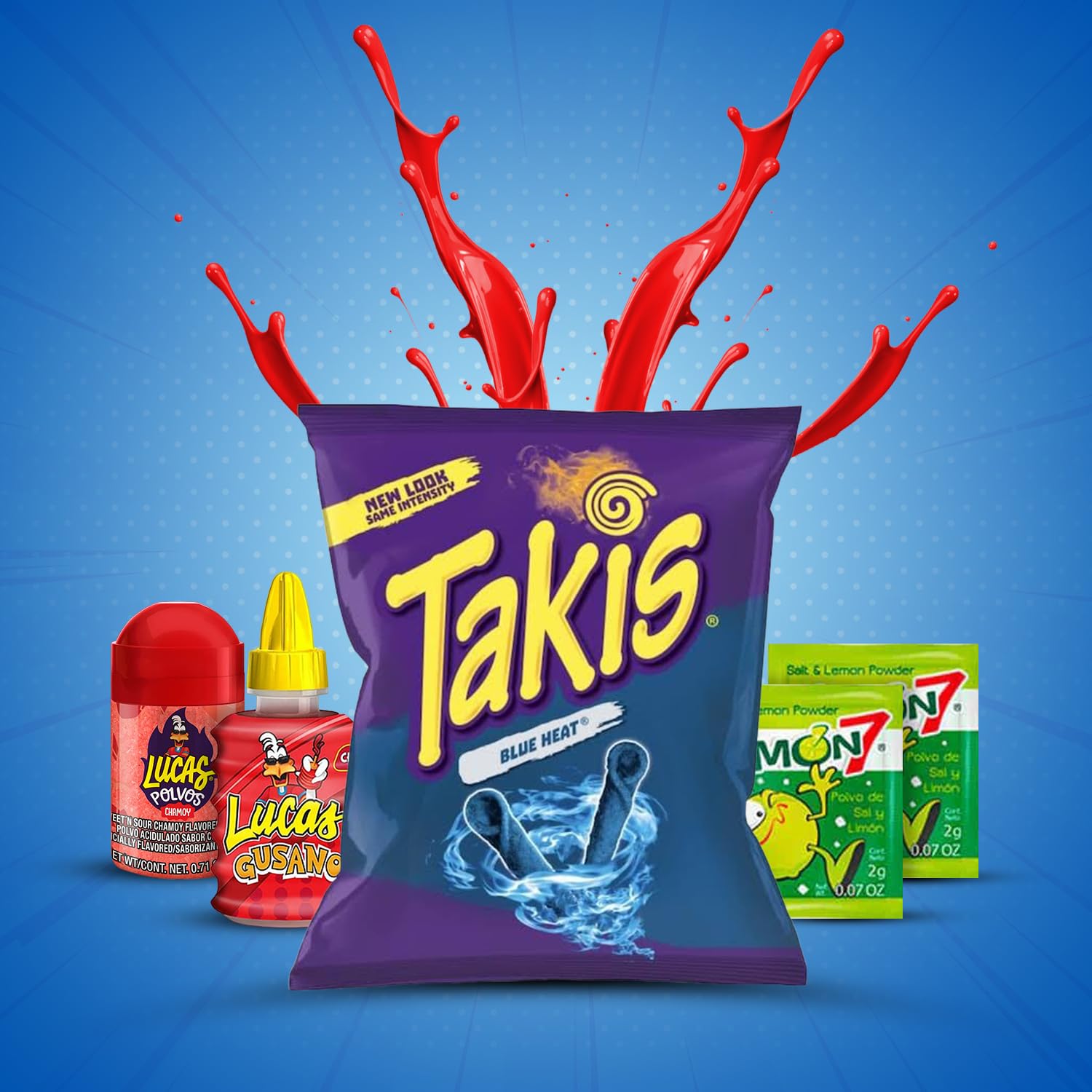 Kit de pepinillos Chamoy, 9 piezas, con Takis azules, rollos de frutas ...