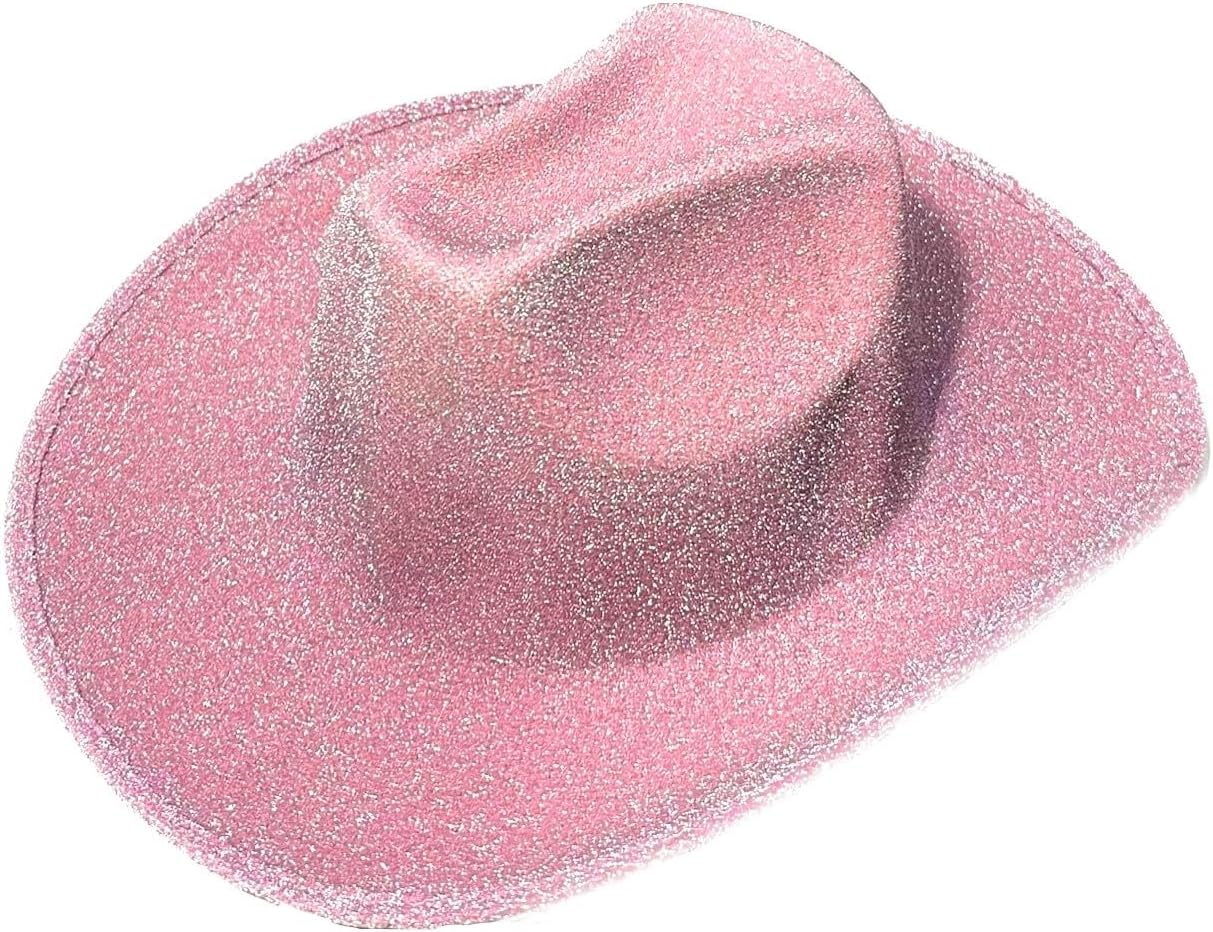 Amazon.com: Sombrero de vaquero con purpurina rosa y collar de corazón ...