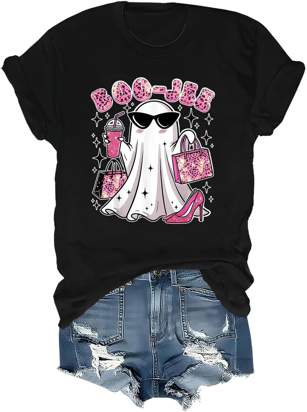 Boo JEE Ghost Shirt Boo-JEE T Shirt Funny Halloween Ghost Women Graphic ...