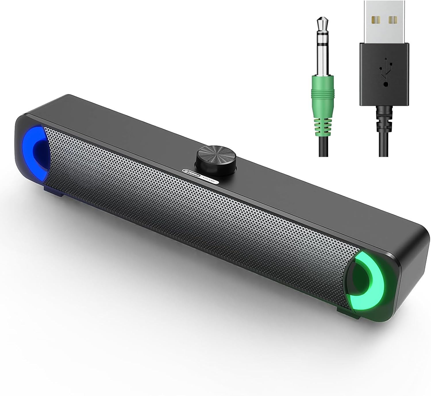 USB Computer Speaker, RGB Desktop Soundbar, Wired Sound Bar with ...