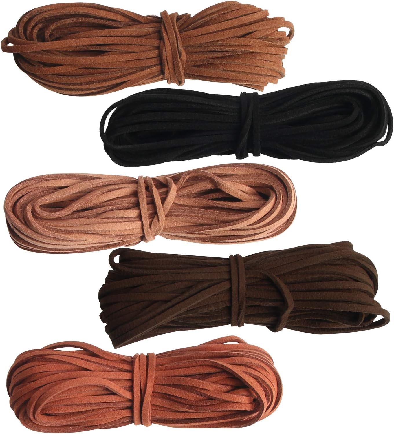 Amazon.com: SANNIX 55 Yards 2.6mm Suede Cord Faux Leather Cord String ...