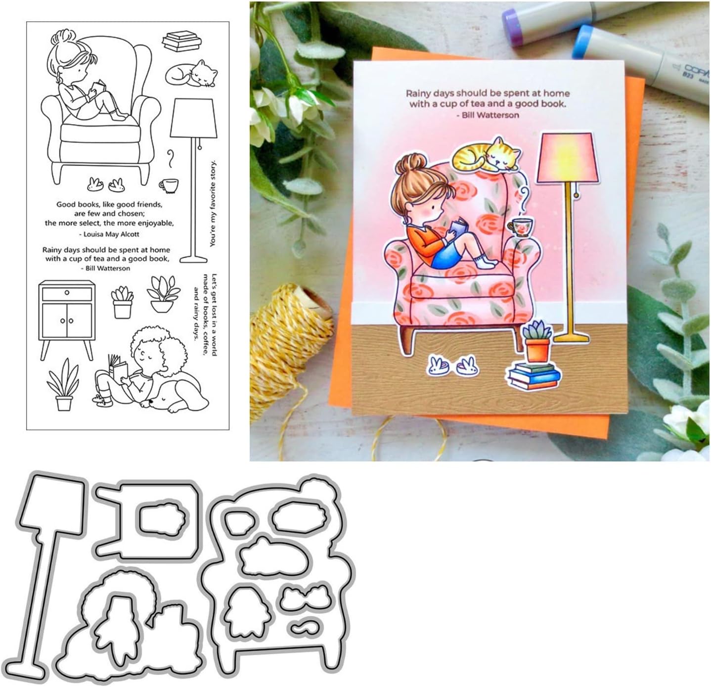 Amazon.com: Die Cut and Stamp for Card Making,Scrapbooking Die-Cutting ...
