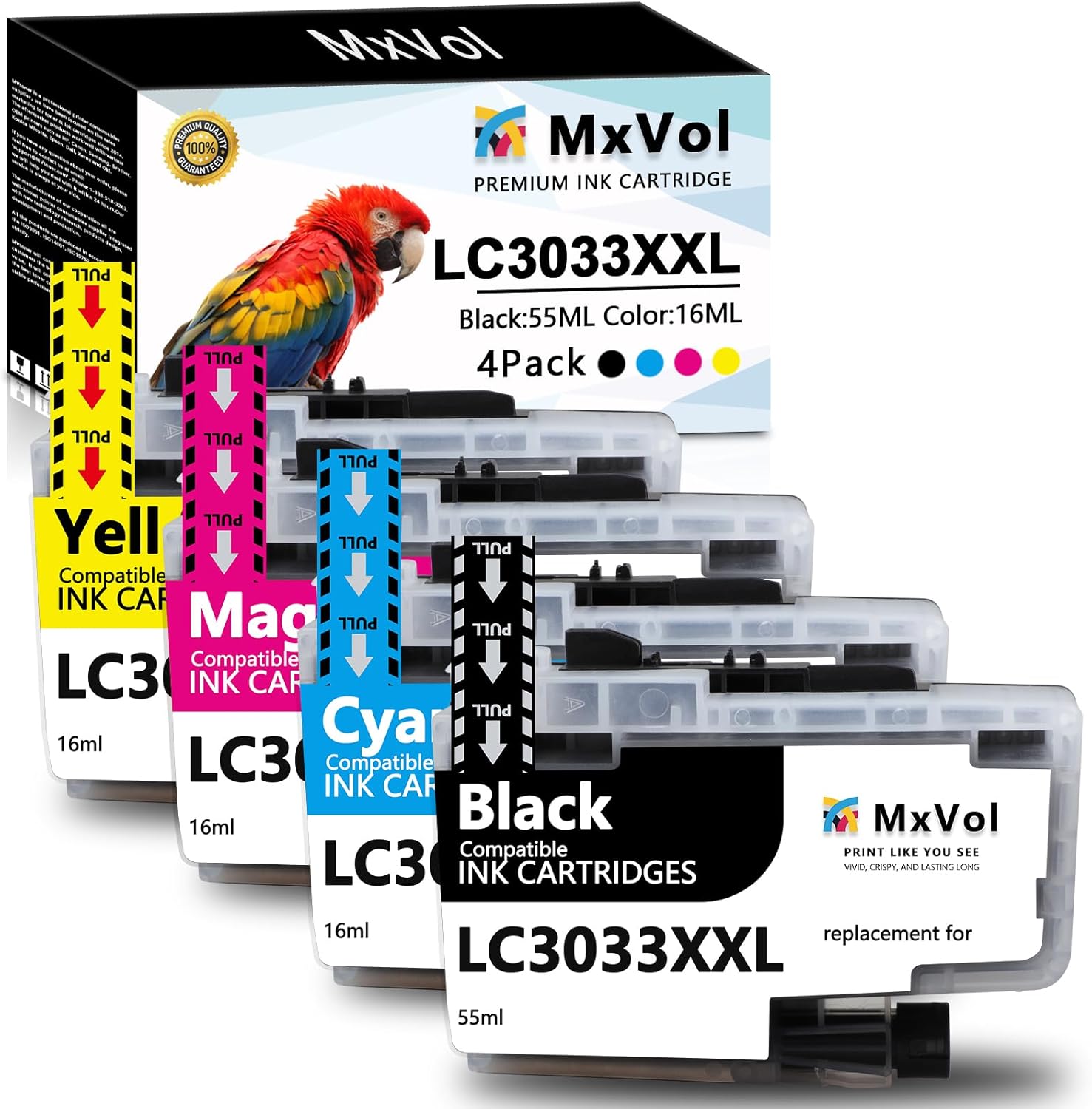 Amazon.com: MxVol LC3033 Compatible Ink Cartridge Replacement for ...