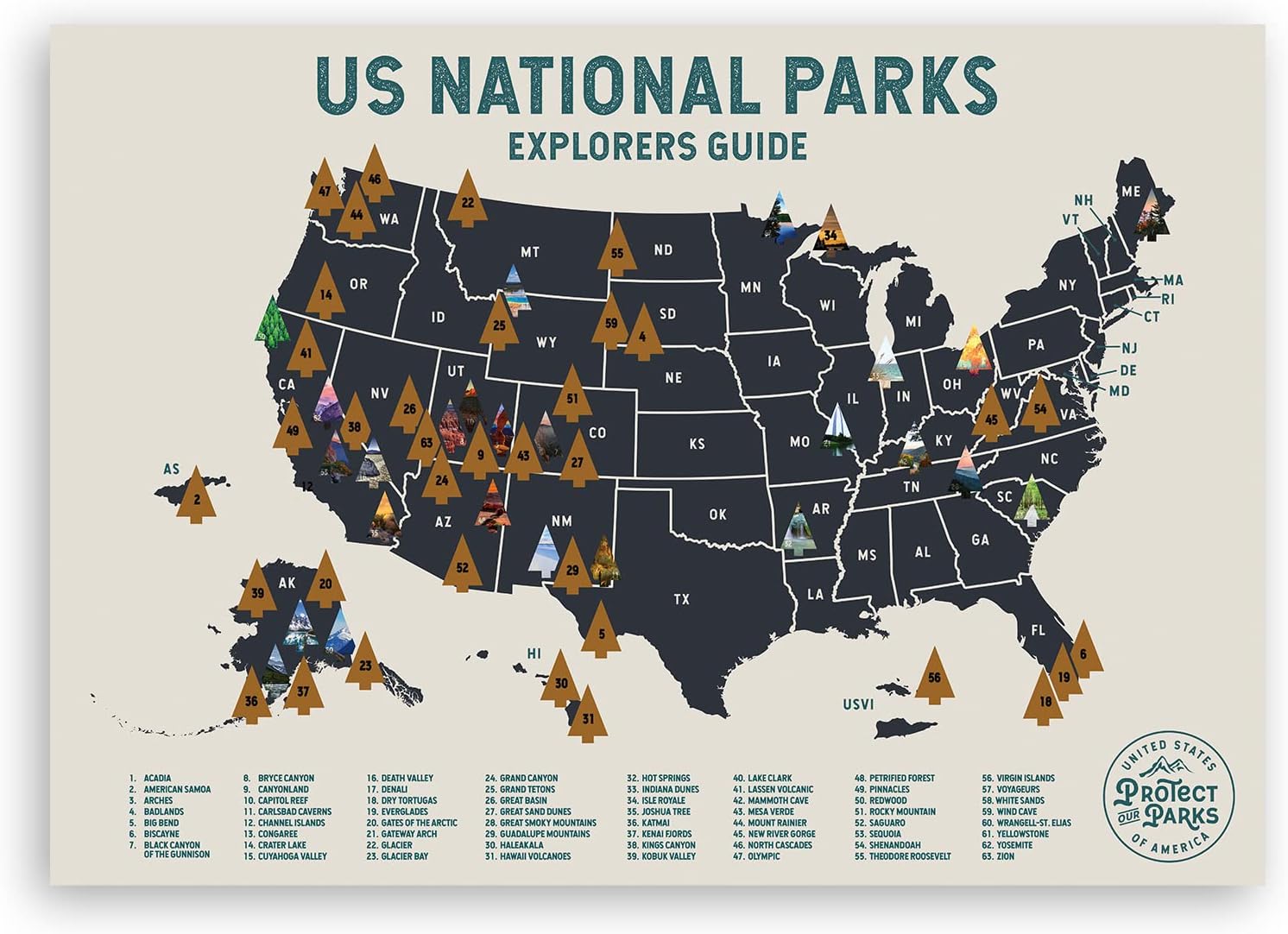 Amazon.com: Epic Adventure Maps - US National Parks Travel Scratch Off ...