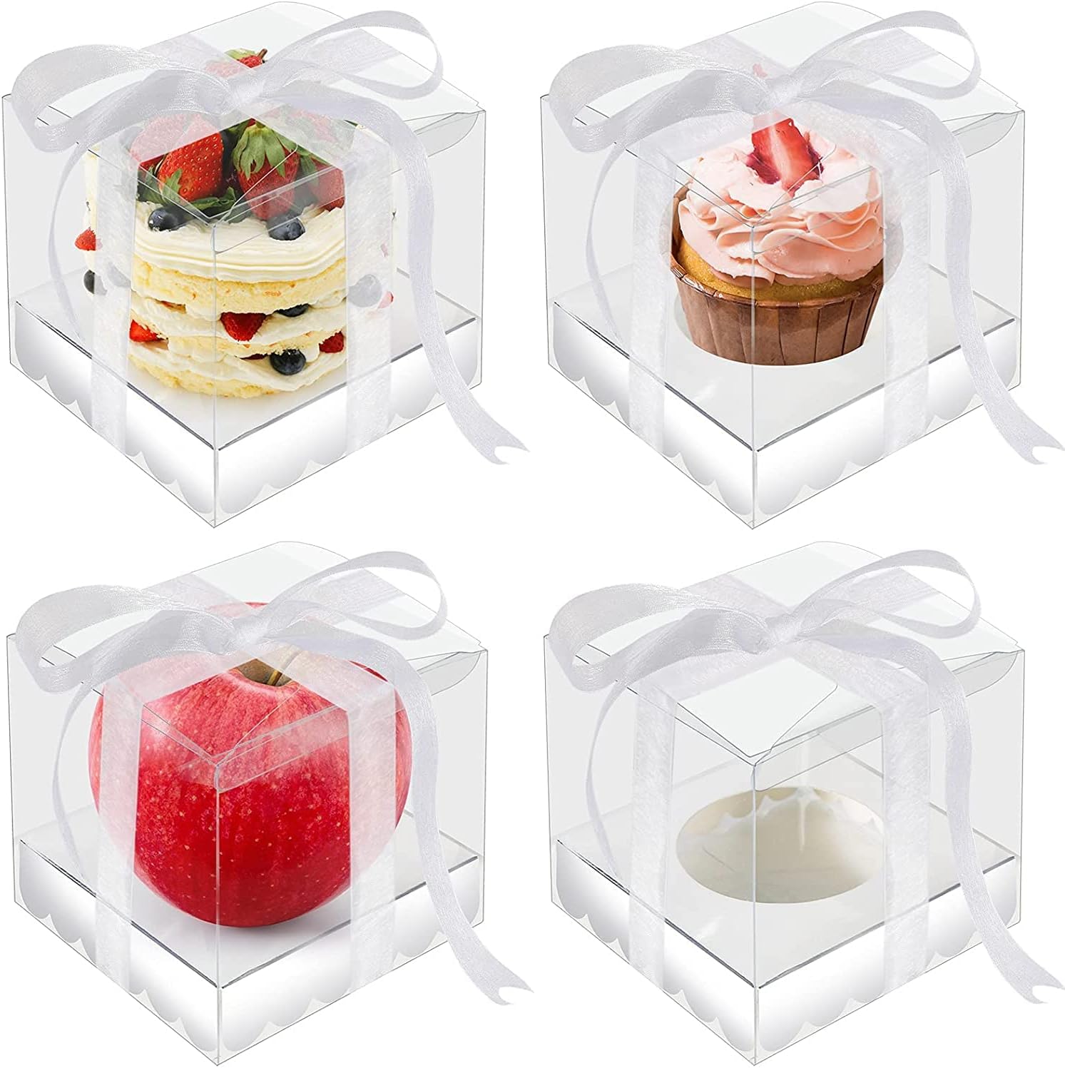 LATERN 50 Pièces Boîtes à Tranches de Gâteau avec Couvercles ...
