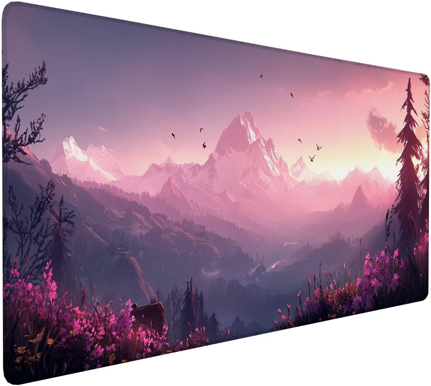 Purple Mouse Mat 800 x 400 x 3 mm, XXL Gaming Mouse Mat Mountain ...