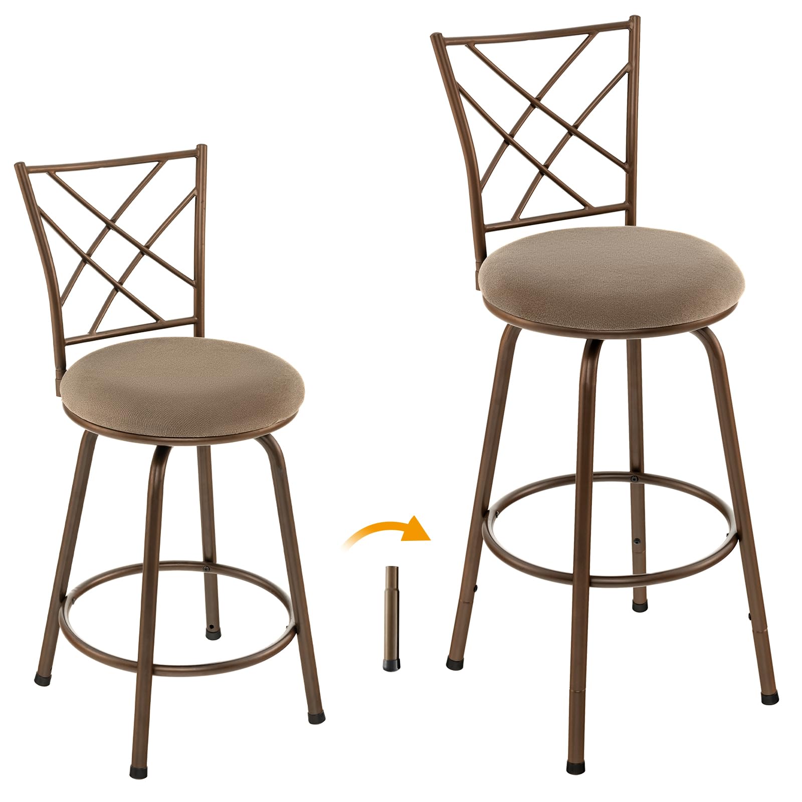 Amazon.com: COSTWAY Bar Stools for Kitchen Island, 24/30 Inch ...