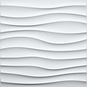 Amazon.com: Dundee Deco 3D Wall Panels - Modern Wave Paintable White ...