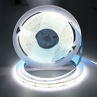 Amazon.com: ShineBurky COB Led Strip Light 12V White, 16.5FT/5M CRI93 ...