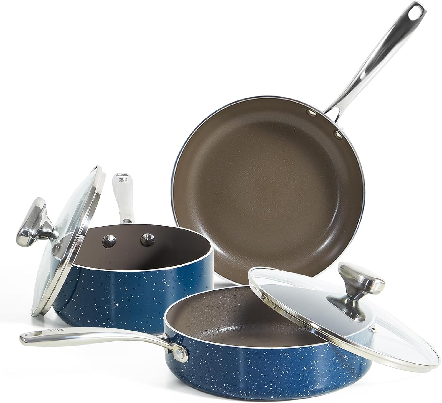 Amazon.com: ROCKURWOK Ceramic Nonstick Cookware Set, 5 Piece Pots and ...