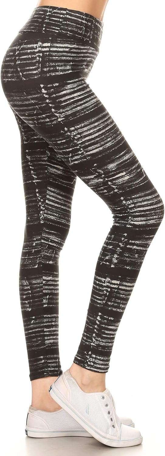 Leggings Depot High Waisted Tie Dye & Fabric Print Leggings for Women ...