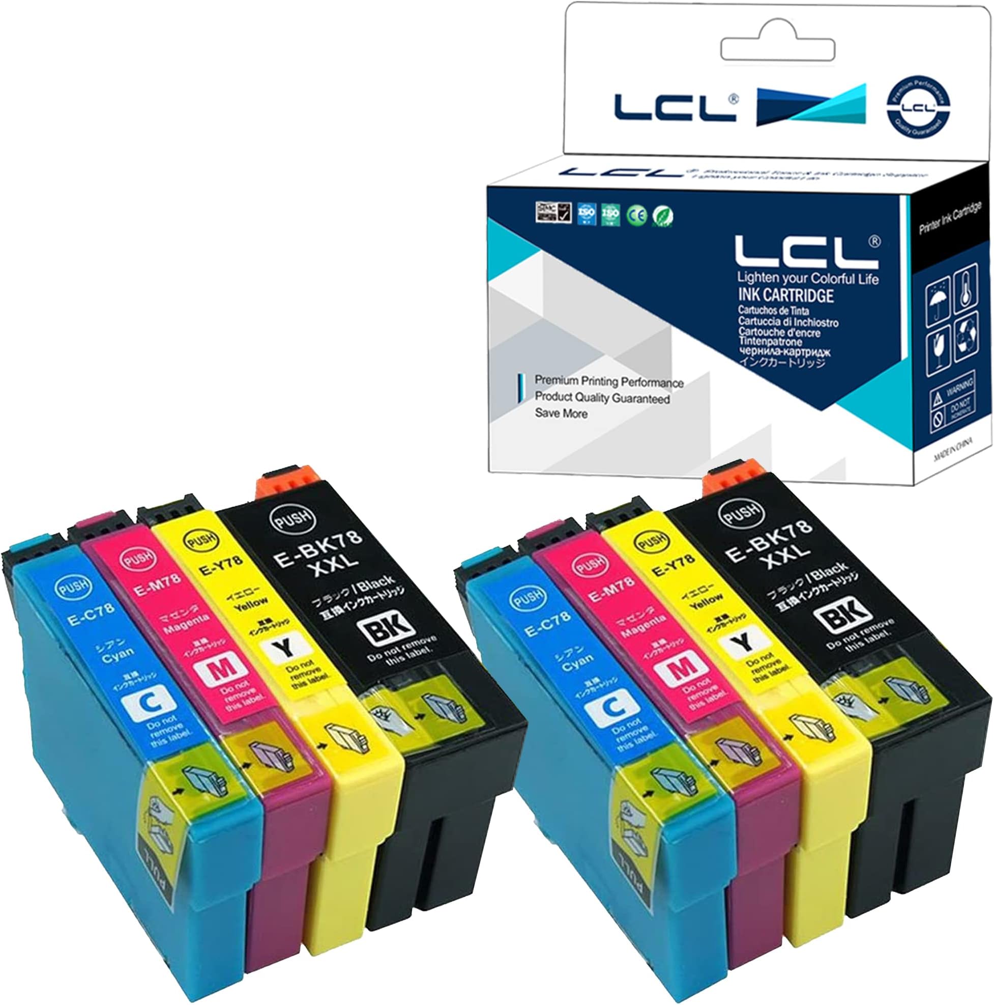 Amazon.co.jp: LCL エプソン用 ICBK78 ICBK77 (4パック ブラック) 大容量 IC78 XXL 互換インクカートリッジ 残量表示付き 対応機種：PX-M650F ...