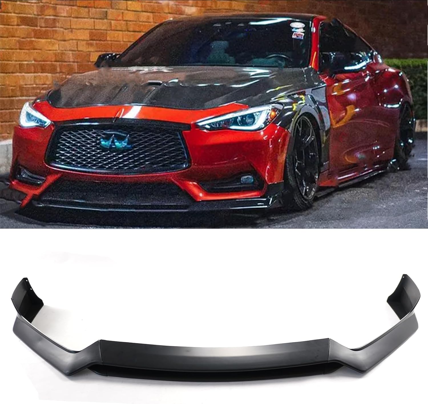 Amazon.com: skkyoro 3Pcs Front Bumper Lip for Infiniti Q60 2DR Coupe ...