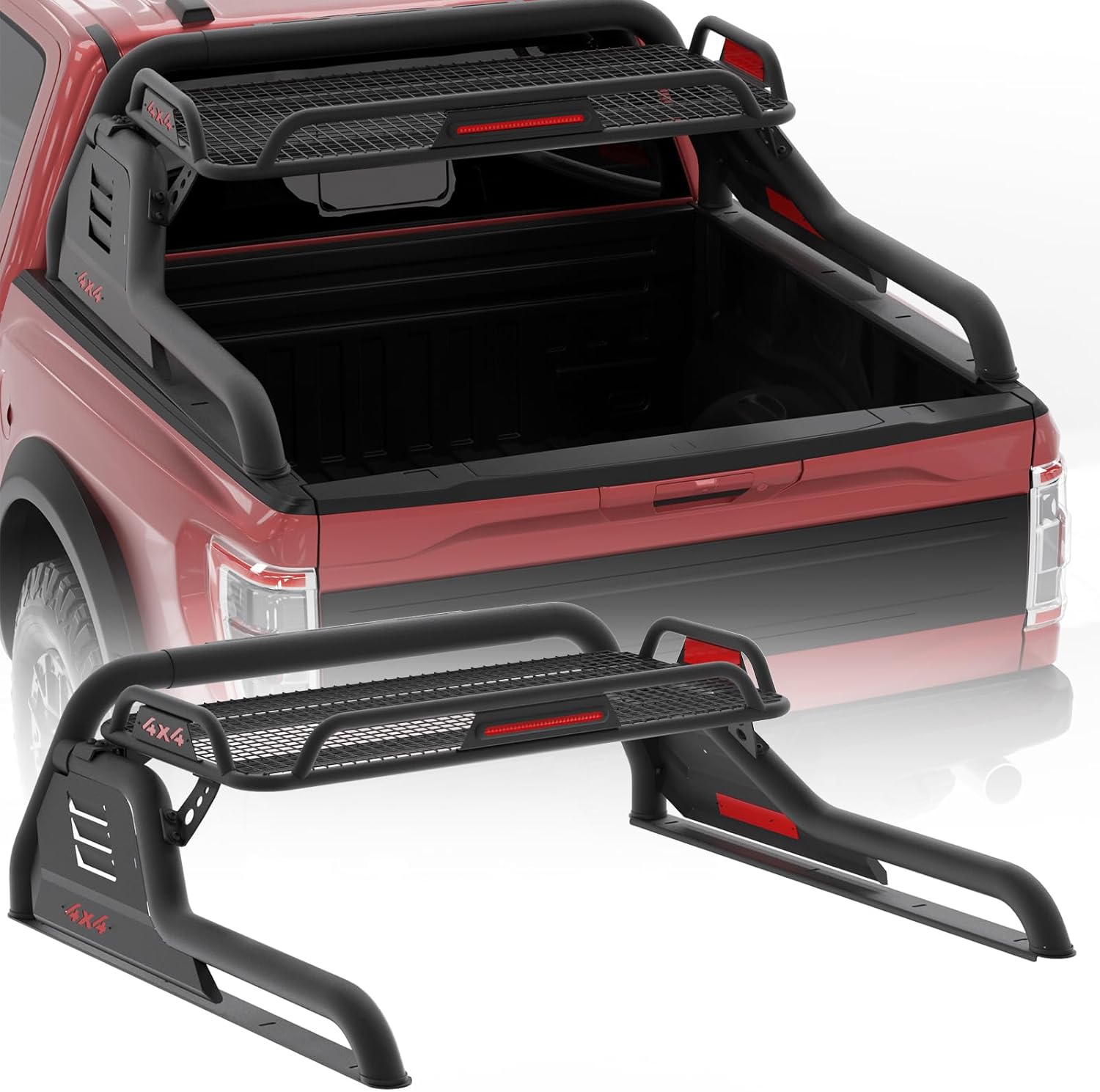 Amazon.com: Truck Roll Bar with Cargo Carrier Basket, Adjustable Sport ...