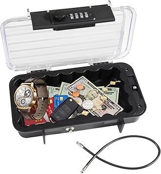 Portable Safe Box, Waterproof Combination Security Lockbox Travel Safe ...