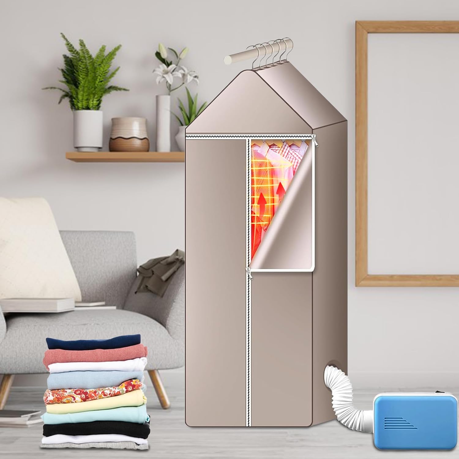 Portable Electric Clothes Dryer, 600W Hot Air Dryer Indoor Mini Clothes ...