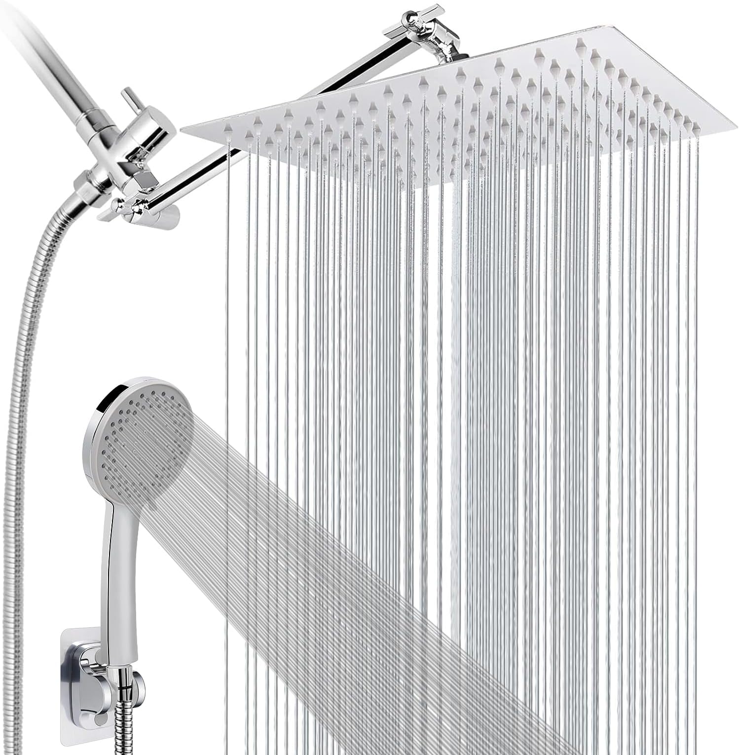 Shower Head Combo,10 Inch High Pressure Rain Shower Head with 11 Inch ...