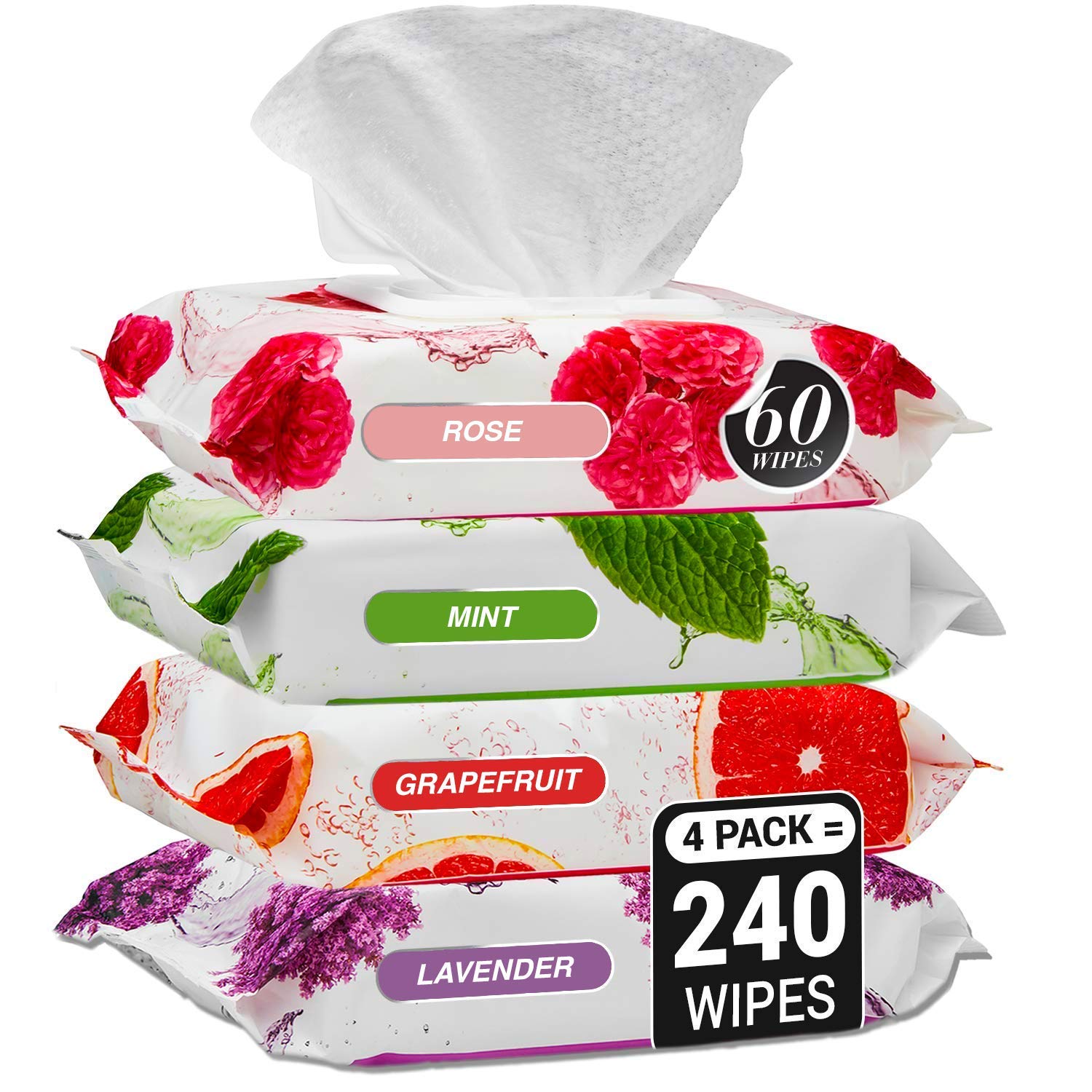 Amazon.com: Herb & Luxe Face Wipes, Flip-Top Makeup Remover Facial ...