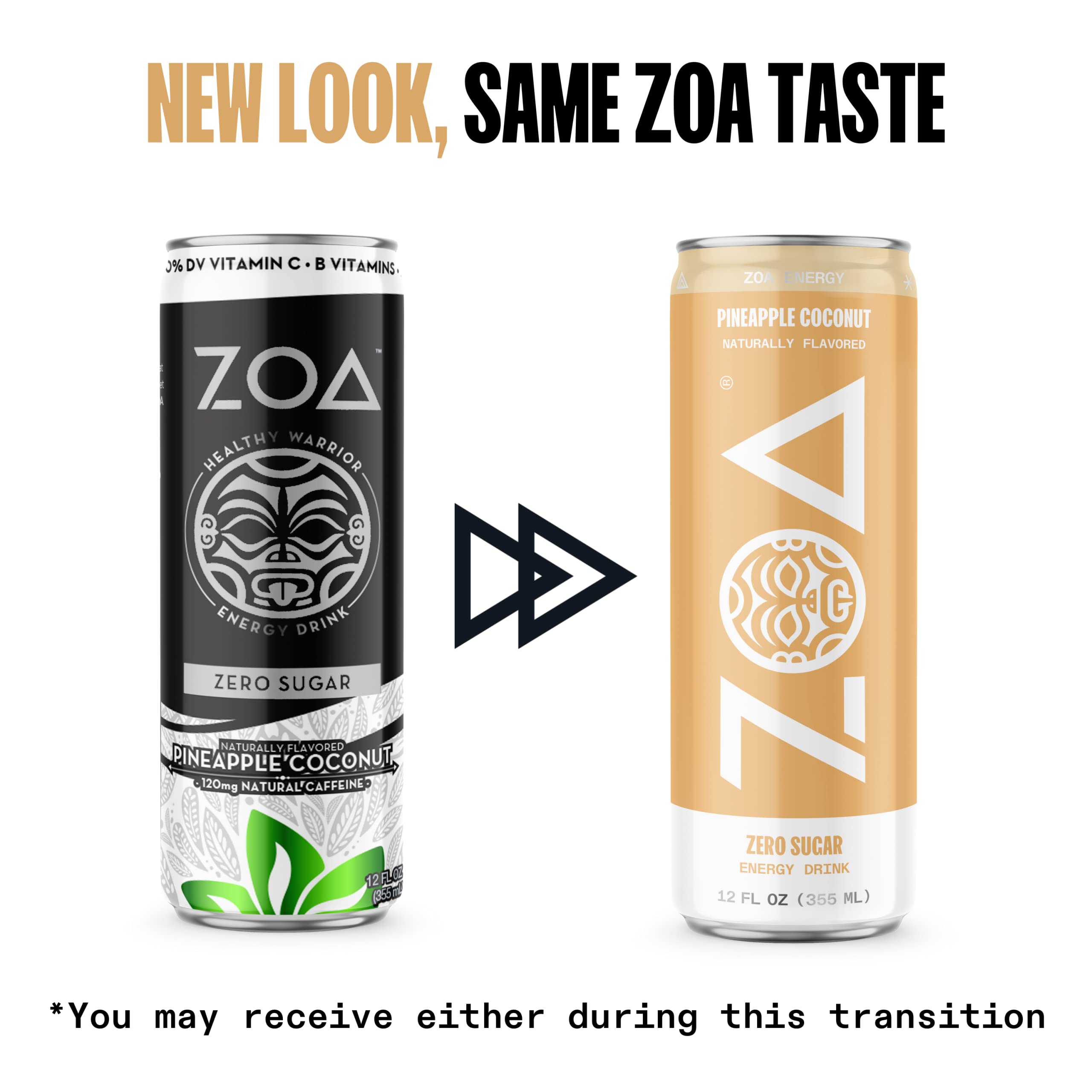 Snapklik.com : ZOA Zero Sugar Energy Drinks, Pineapple Coconut - Sugar Free