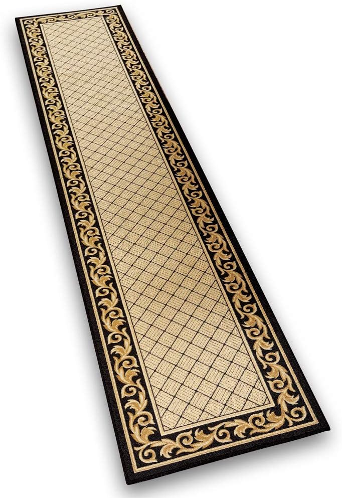 Amazon.com: Collections Etc Floral Scroll Basket Weave Rug with Skid ...