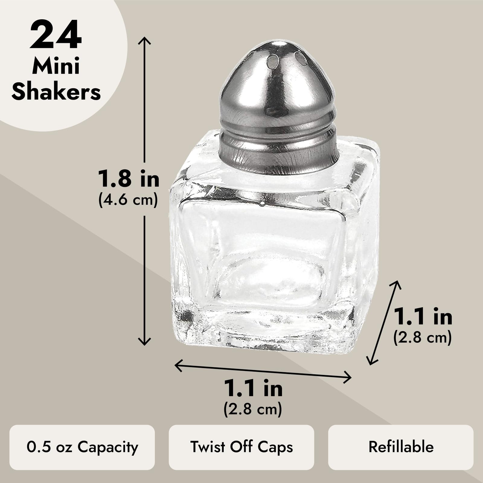 Mini Salt And Pepper Shakers Set Of 24