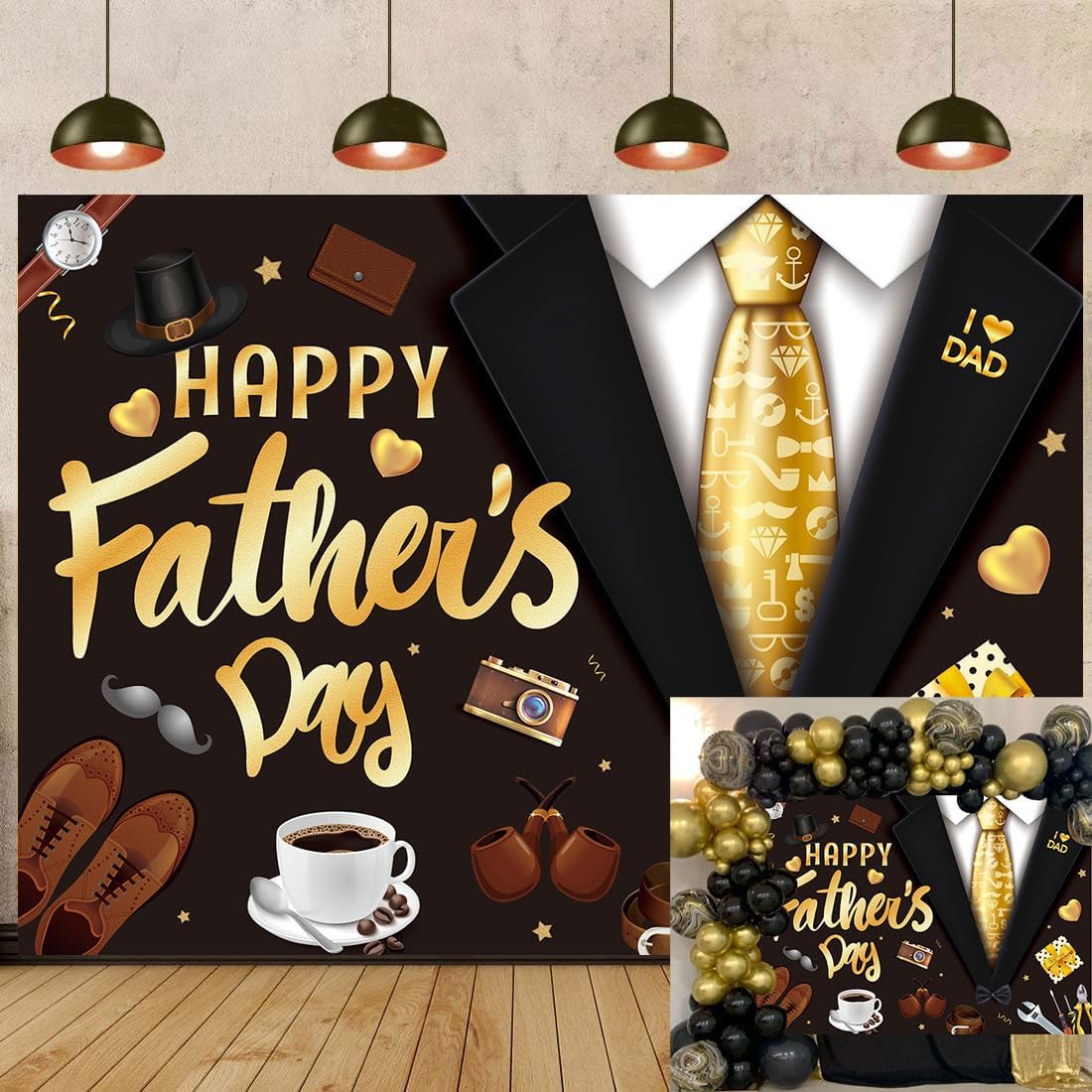 Amazon.com : Happy Father's Day Backdrop 8X6FT I Love Dad Father's Day ...