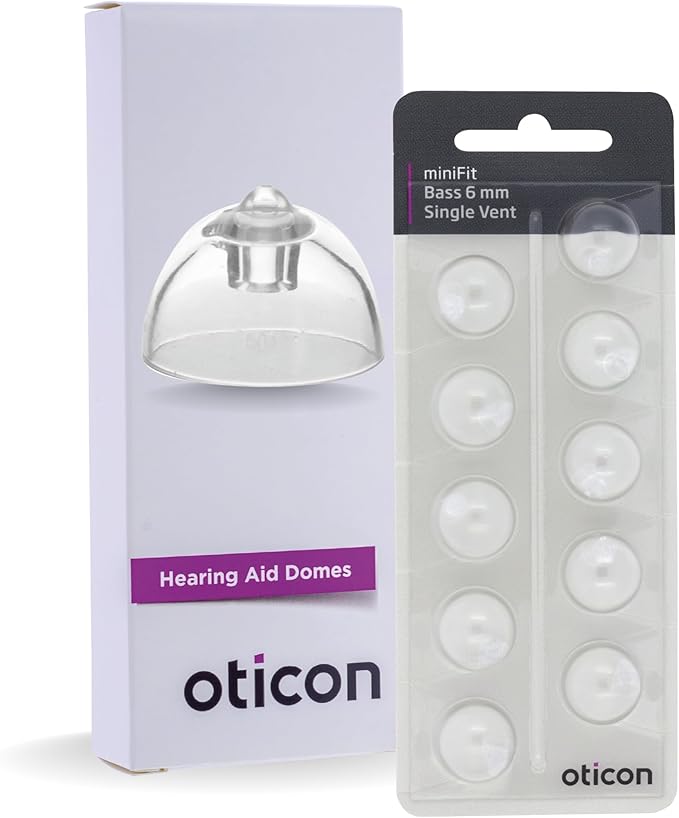Amazon.com: Genuine Oticon Hearing Aid Domes MiniFit Single Vent Bass ...