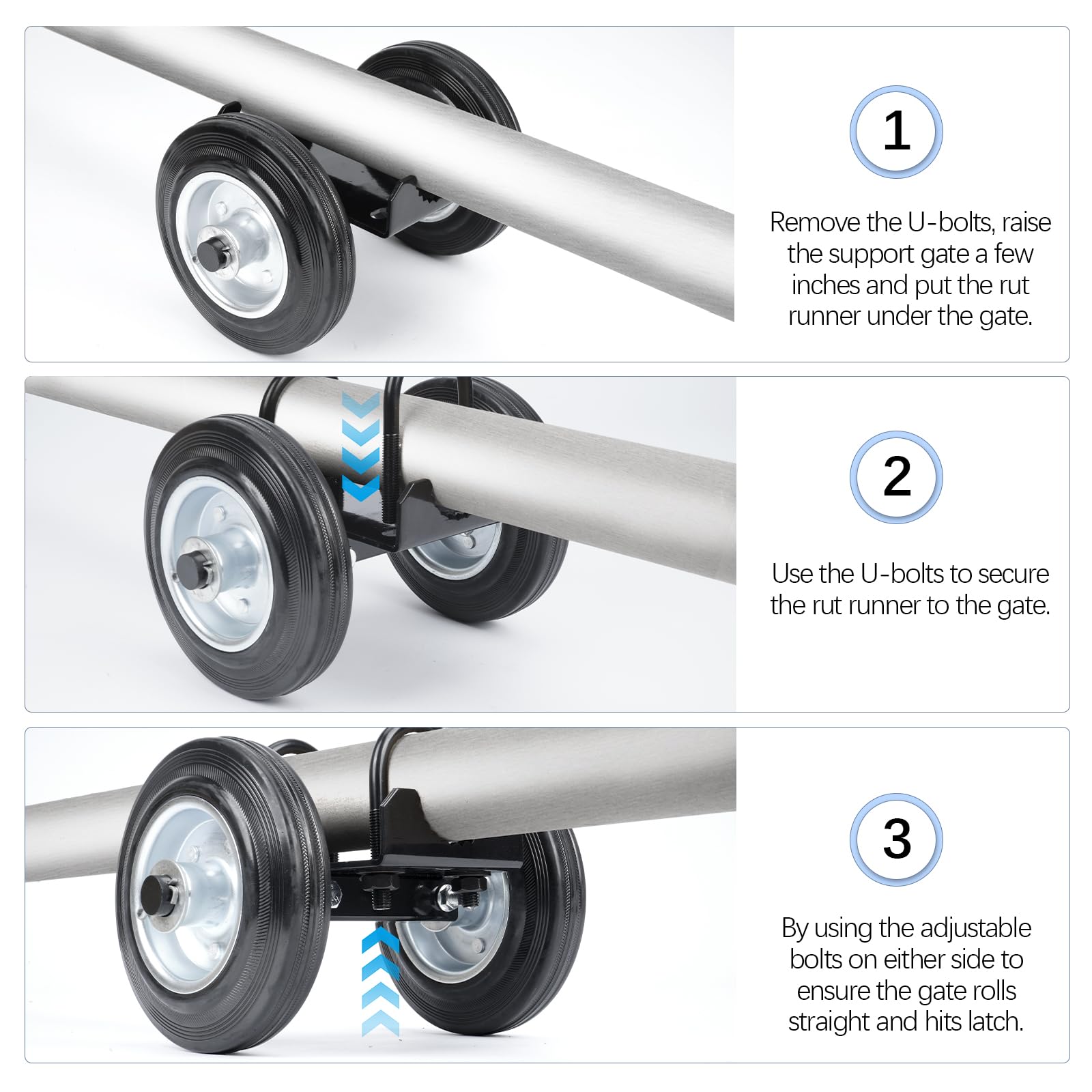 Snapklik.com : AIWFL Heavy Duty Steel Rolling Gate 6 Rubber Wheel Chain ...