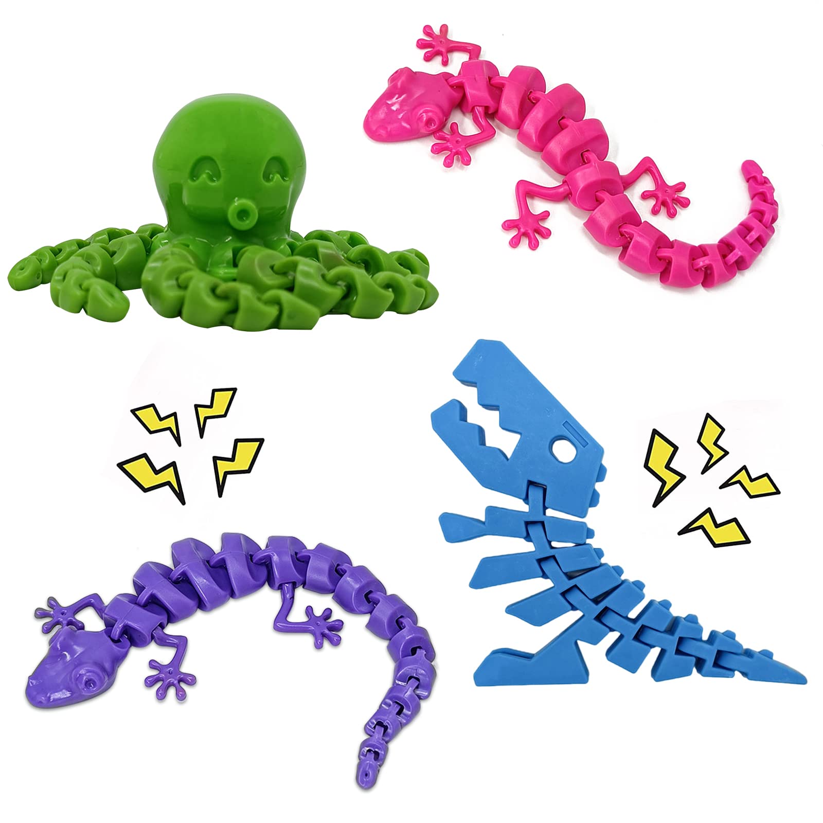 Amazon.com: Faqgyx 4 Pieces T-Rex Toy Dinosaur Octopus Gecko TREX Toy ...