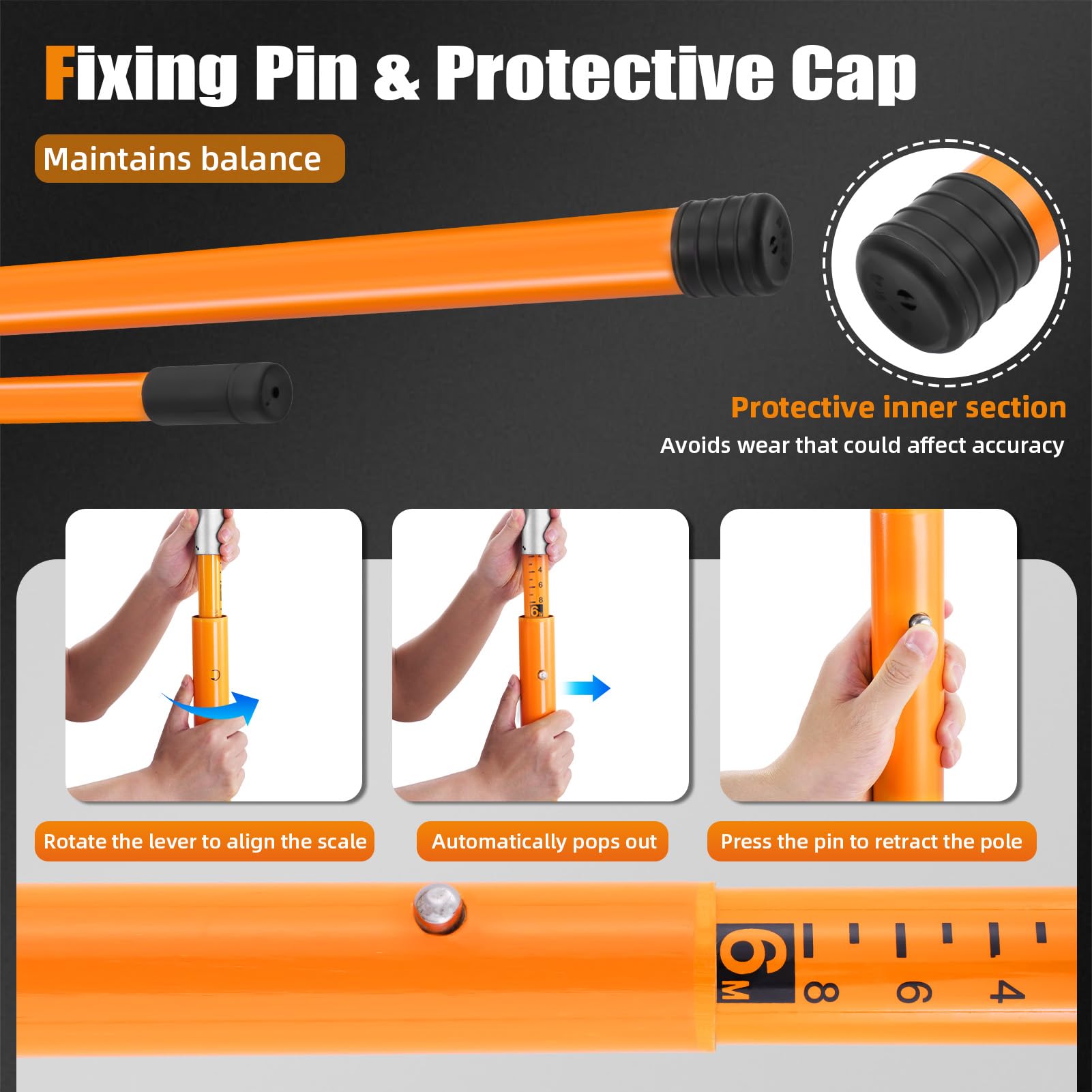 Snapklik.com : 20FT Load Height Measuring Stick, Sturdy Fiberglass ...