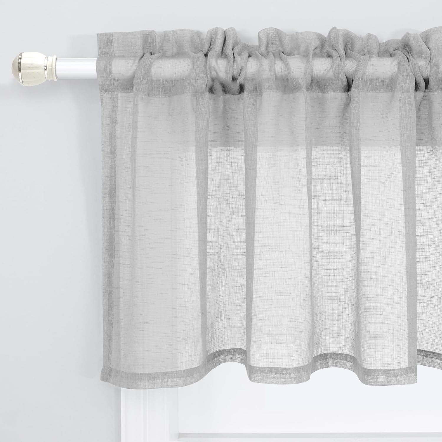 Amazon.com: KOUFALL Grey Valances 18 Inches Long for Living Room Pocket ...
