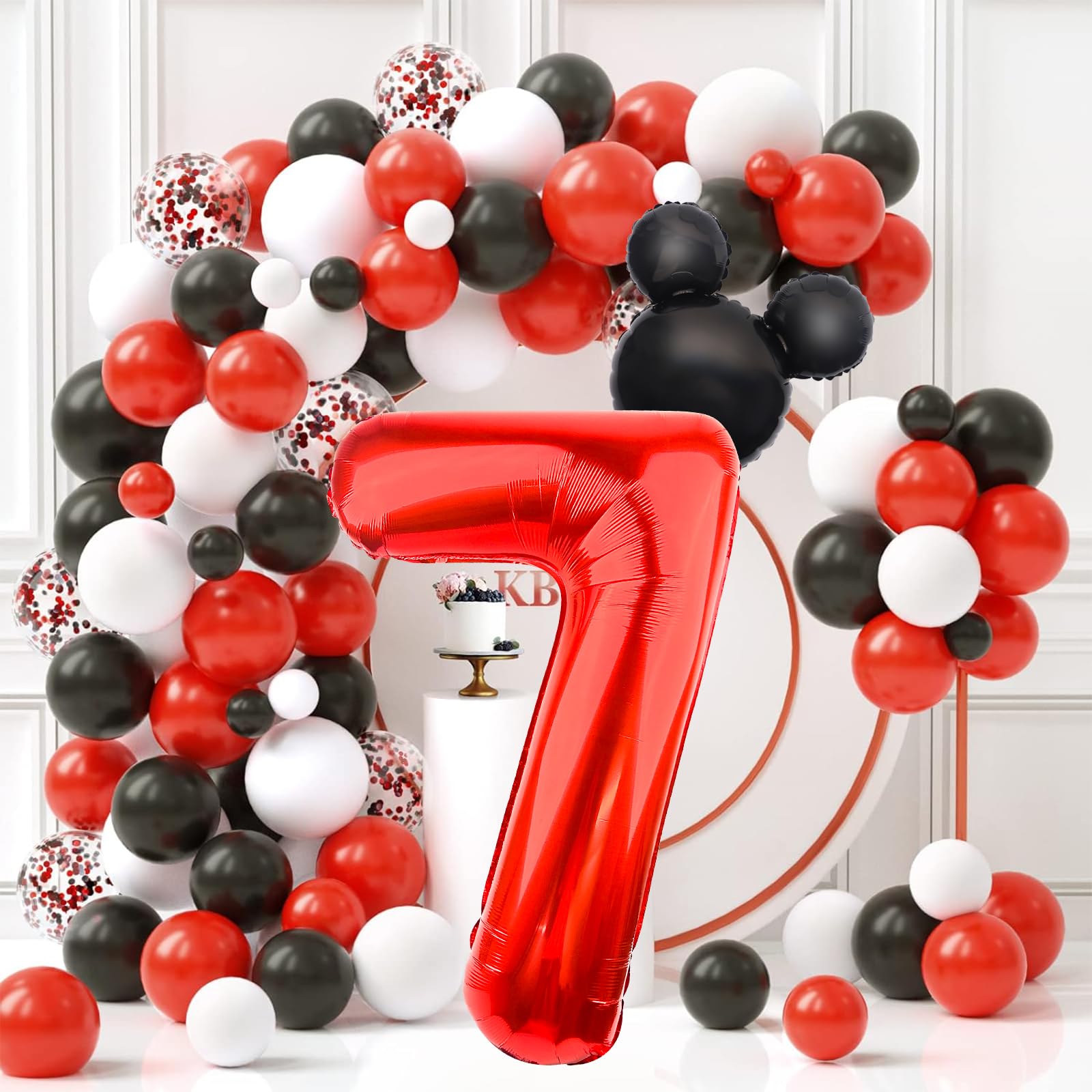Snapklik.com : LEBERY Mouse Number 7 Balloon 40 Inch Red Number 7 ...