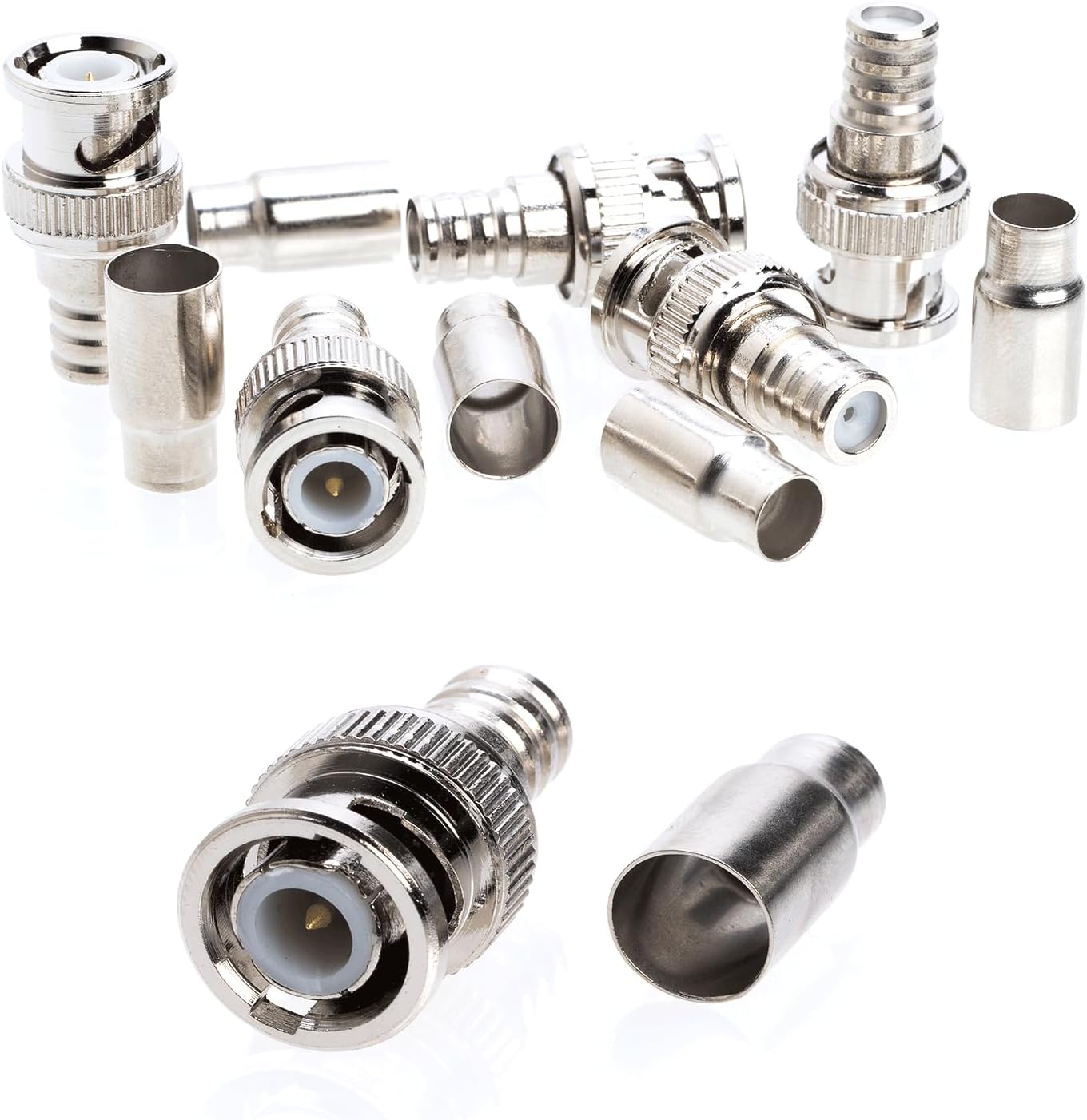 Amazon.com: BNC Crimp Connectors BNC Male + BNC Female Crimp on Solder Attachment Connector for ...