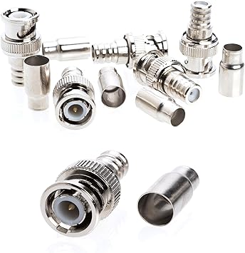 Amazon.com: BNC Crimp Connectors BNC Male + BNC Female Crimp on Solder ...