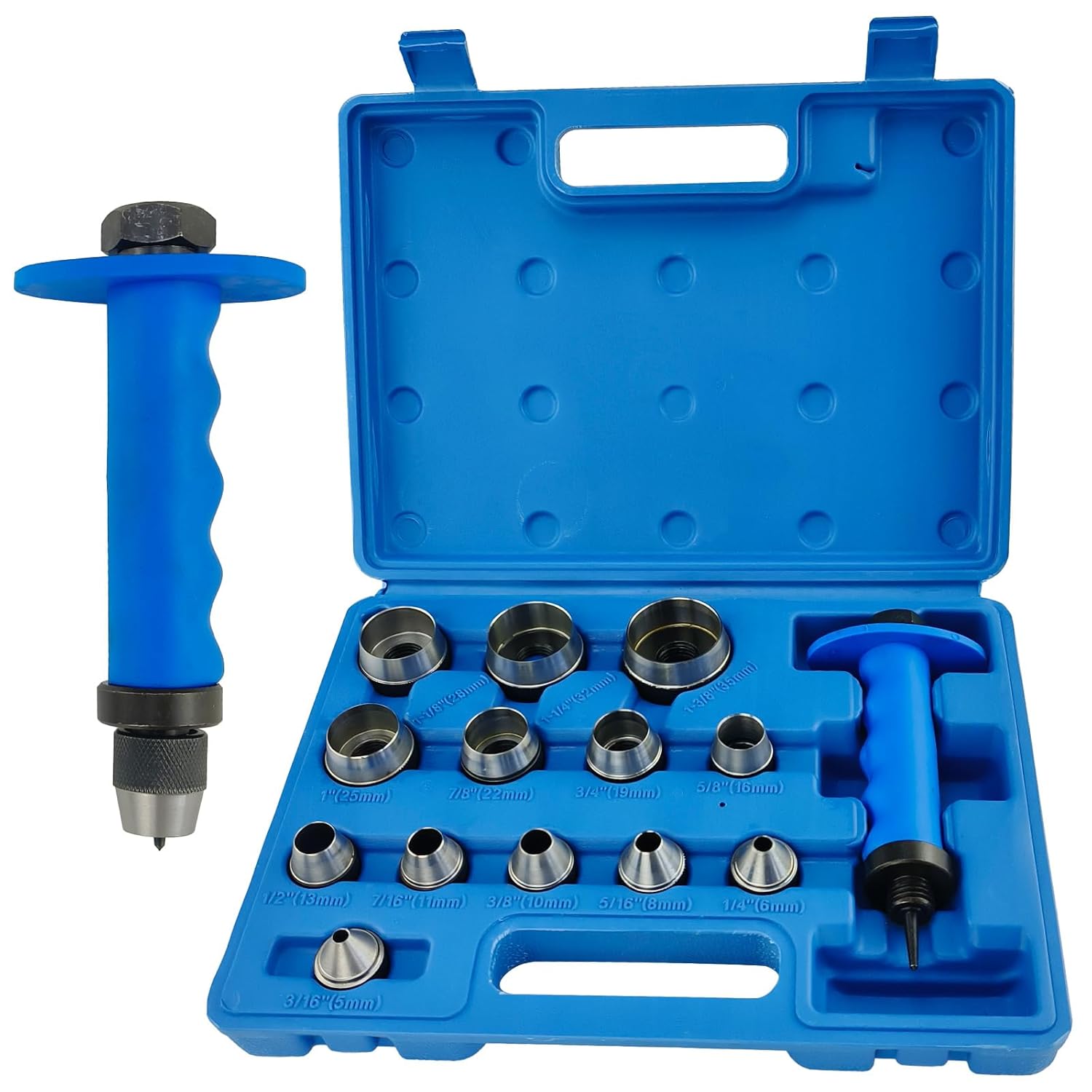 14Pcs 14 in 1 Gasket Hollow Punch Kit, 14Pcs Hollow Leather Hole Punch ...