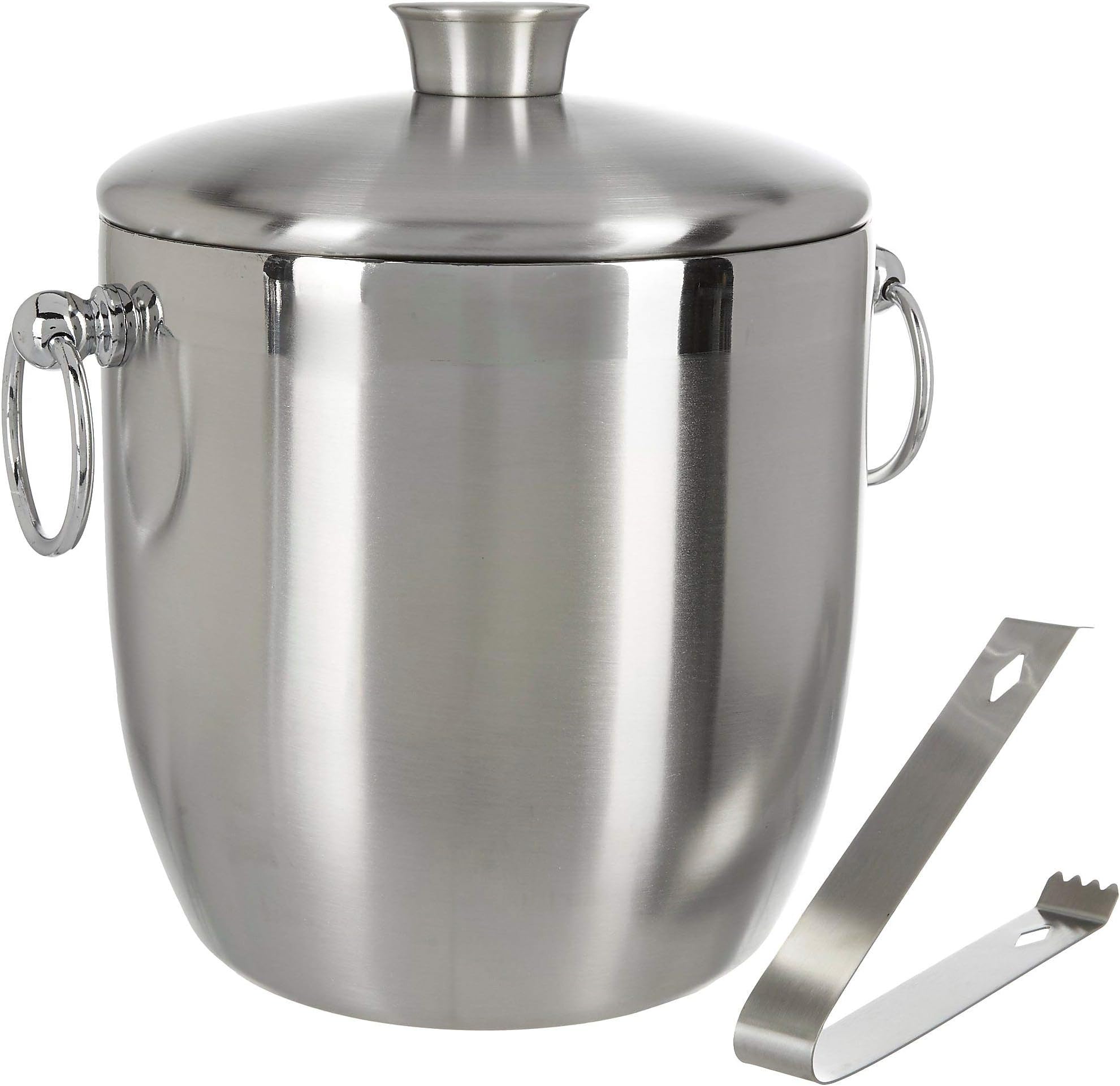 Amazon.com: OGGI Double Wall Stainless Steel Ice Bucket - Insulated Ice ...