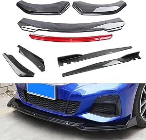 Amazon | バンパースポイラー 適用日産ノートHE12 E12 フロント バンパー リップ スポイラー 3分割式カーボンファイバー炭素 サイドスカート リアスポイラー スポーティー風 ...