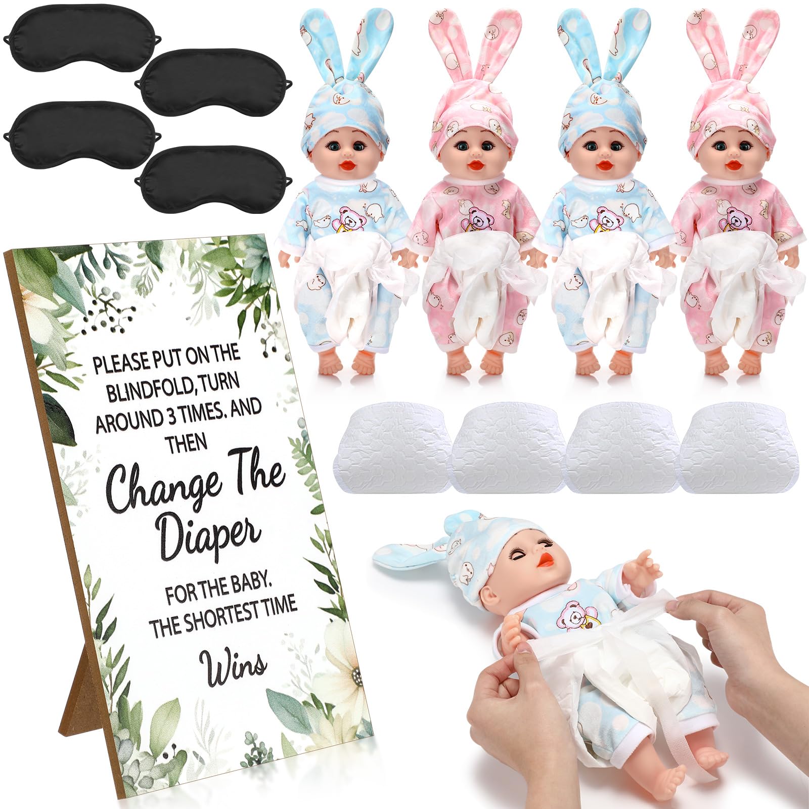Amazon.com: Cozypower 13 Pcs Baby Dolls for Baby Shower Game Diaper ...